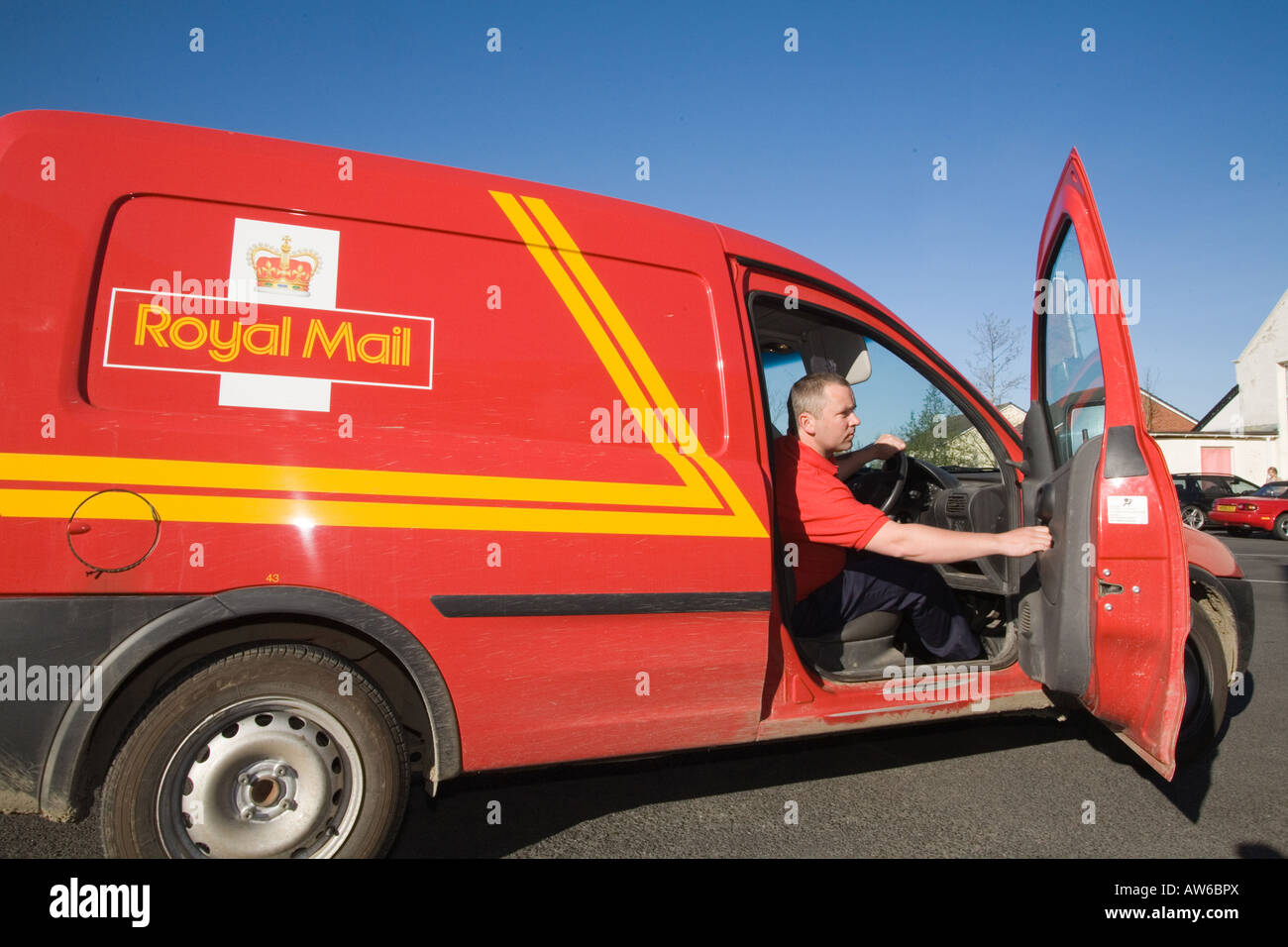 Postman post man working Red tee shirt GPO. Horizontal Narberth Post ...