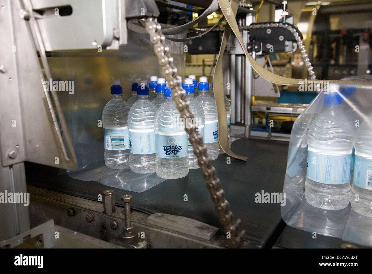 Plastic Water bottle still sparkling labelling process line. "Princess ...