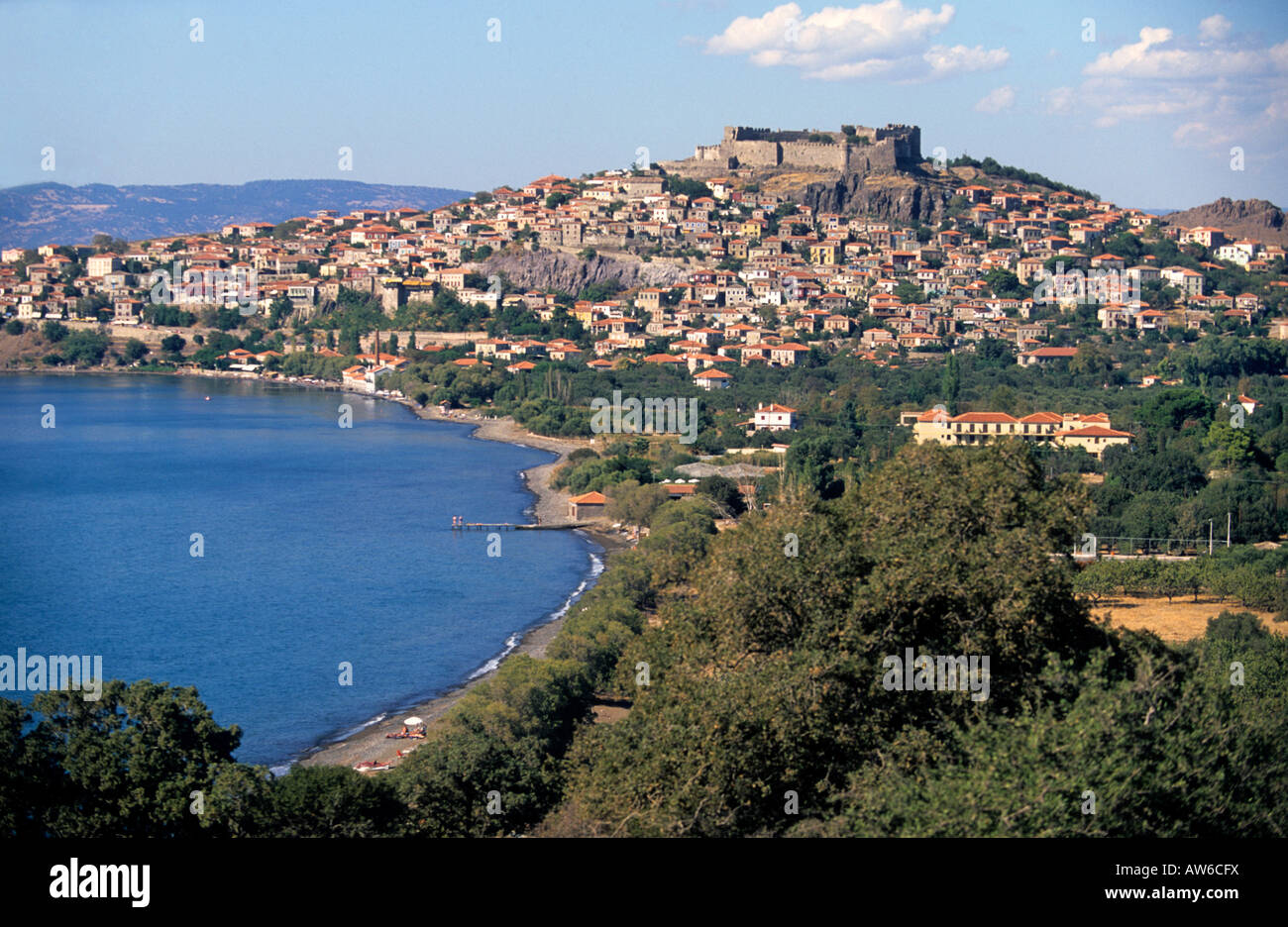 greece northern aegean mytilini island view of port of molyvos Stock ...