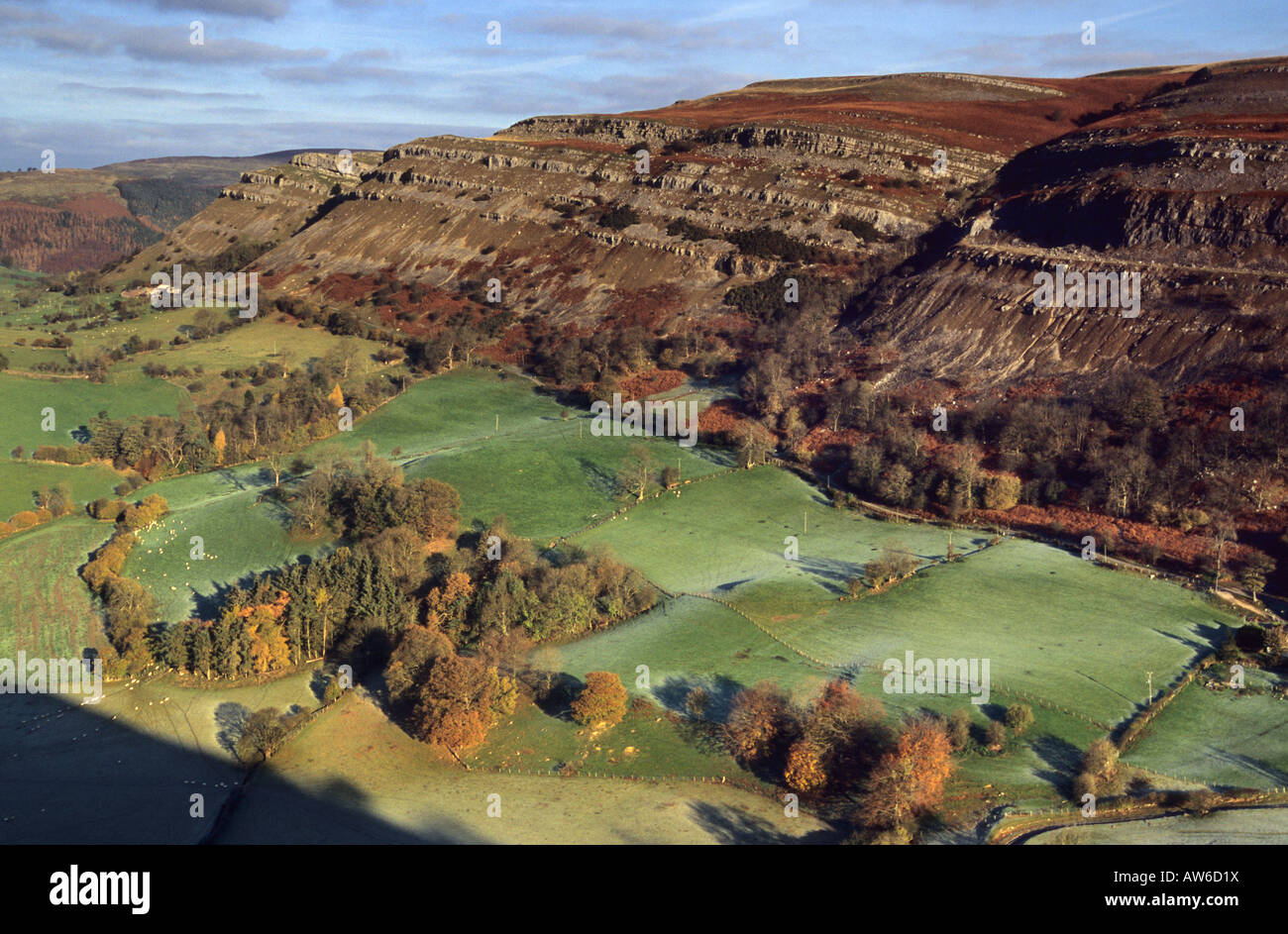 Early morning view from castle hill, Llangollen, Wales Stock Photo - Alamy