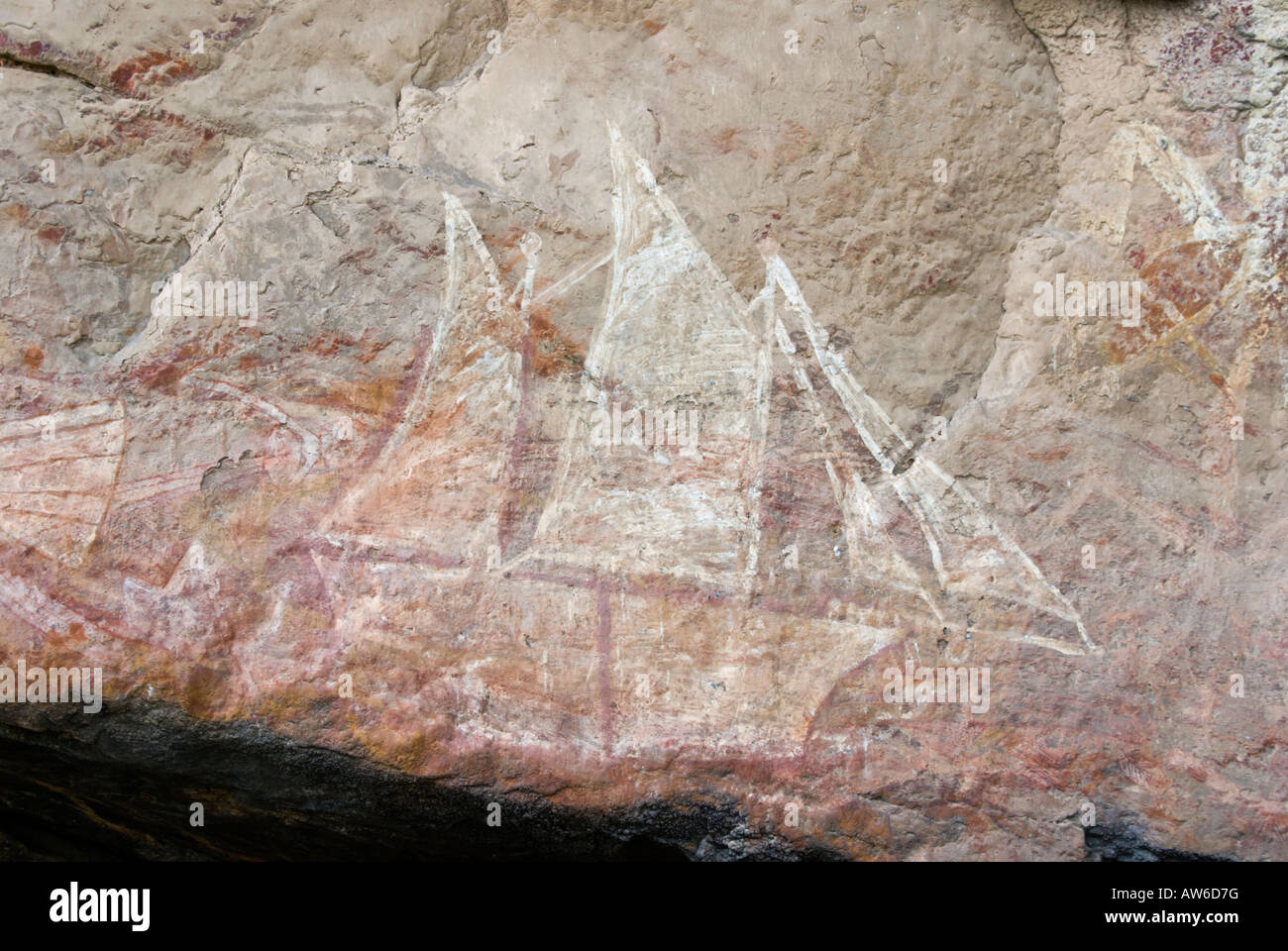 Sailing ship in rock art Stock Photo - Alamy