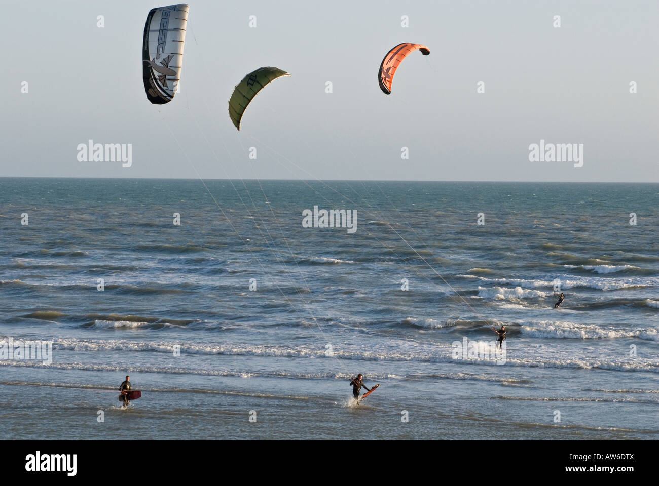 Winter Seaside Scene Kite Surfing Stock Photo - Alamy