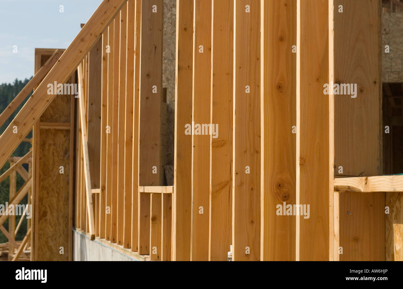 Side of house under construction Stock Photo - Alamy