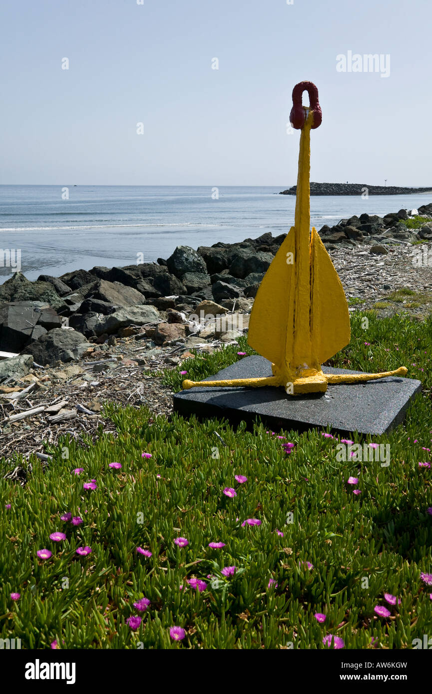 Spring flowers and Bay view Crescent City, California, USA Stock Photo ...