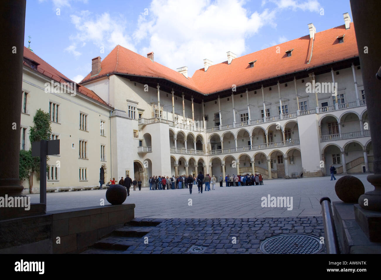 Inner yard of Wawel Castle Krakow Poland Medieval history memorial ...