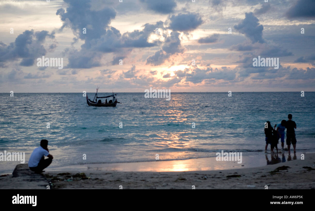The Sunset at Jimbaran Beach Bali Indonesia Stock Photo - Alamy