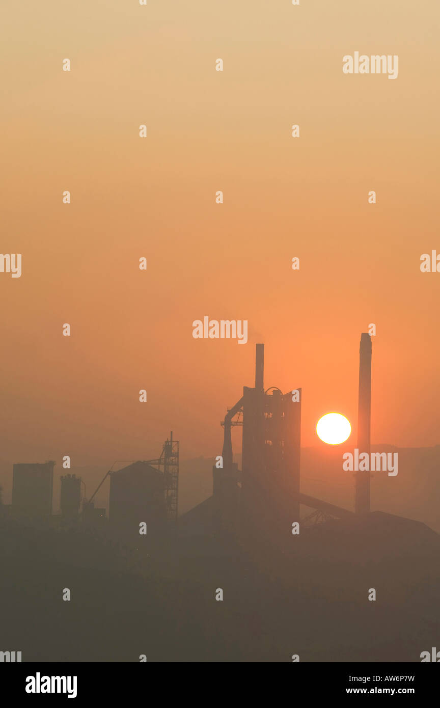 Castle Cement Quarry and air pollution in Clitheroe Lancashire UK Stock ...