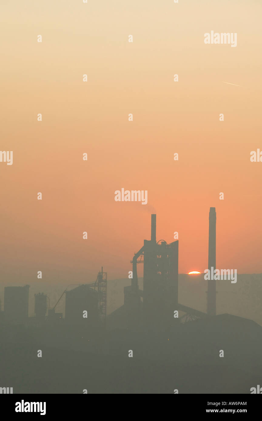 Castle Cement Quarry and air pollution in Clitheroe Lancashire UK Stock ...