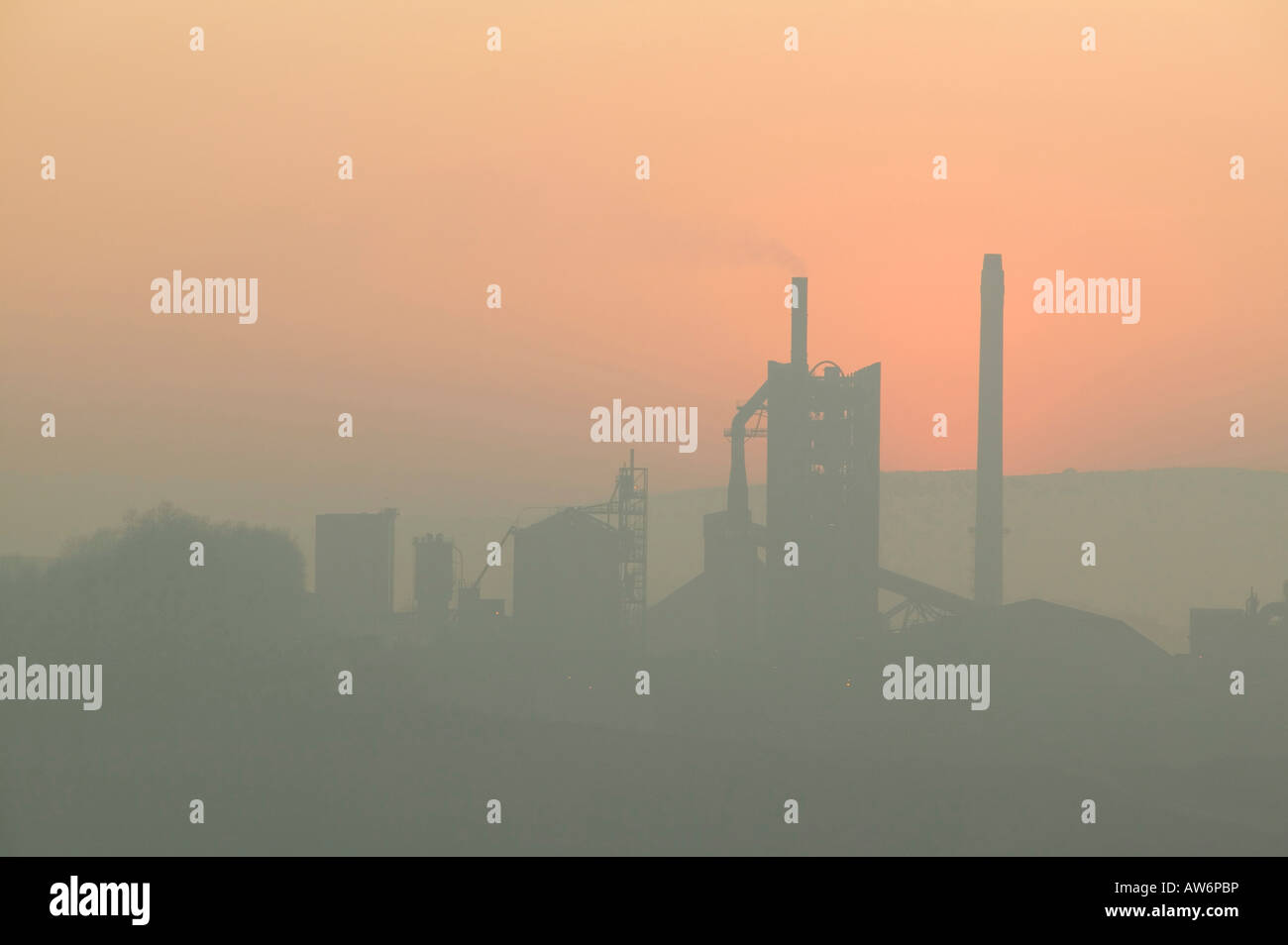 Castle Cement Quarry and air pollution in Clitheroe Lancashire UK Stock ...