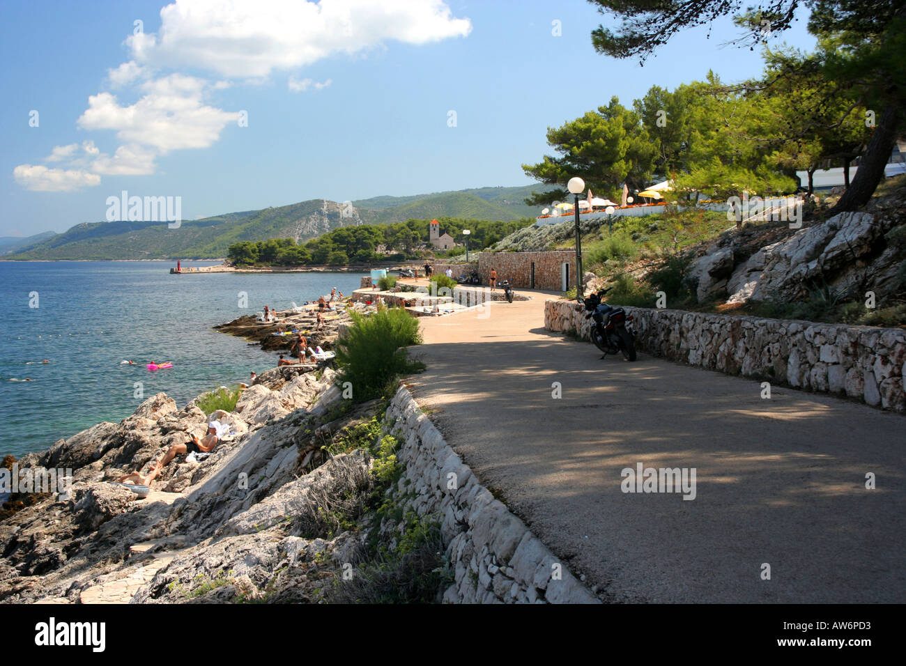 Coastline of Jelsa town Stock Photo - Alamy