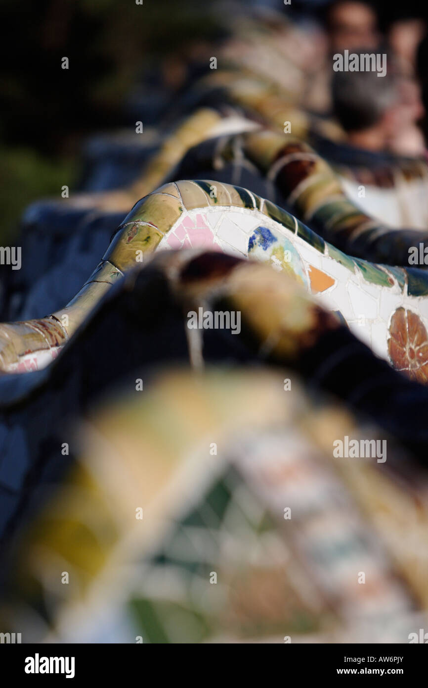 Gaudi bench in Güell park, Barcelona, Spain Stock Photo - Alamy