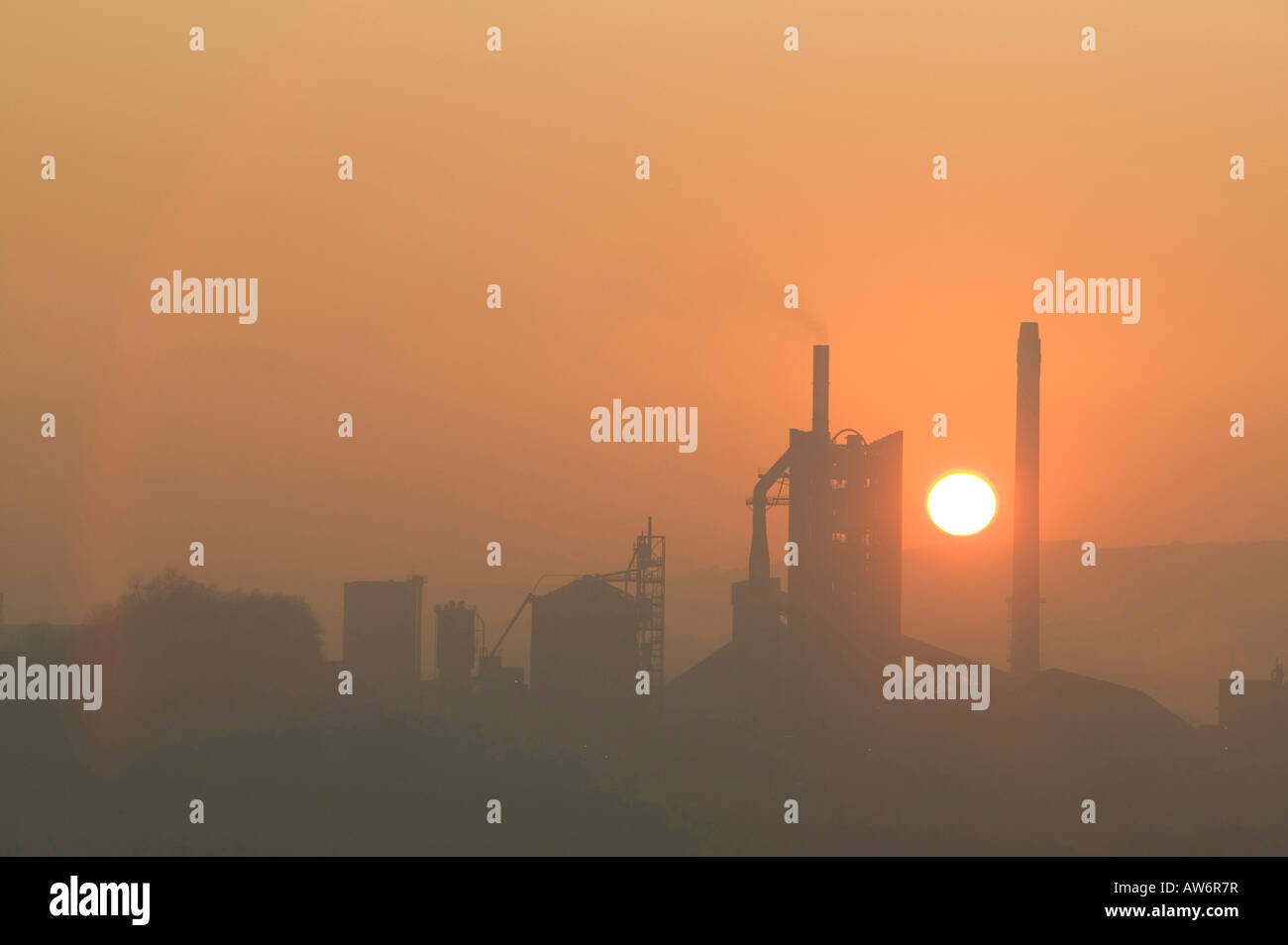 Castle Cement Quarry and air pollution in Clitheroe Lancashire UK Stock ...