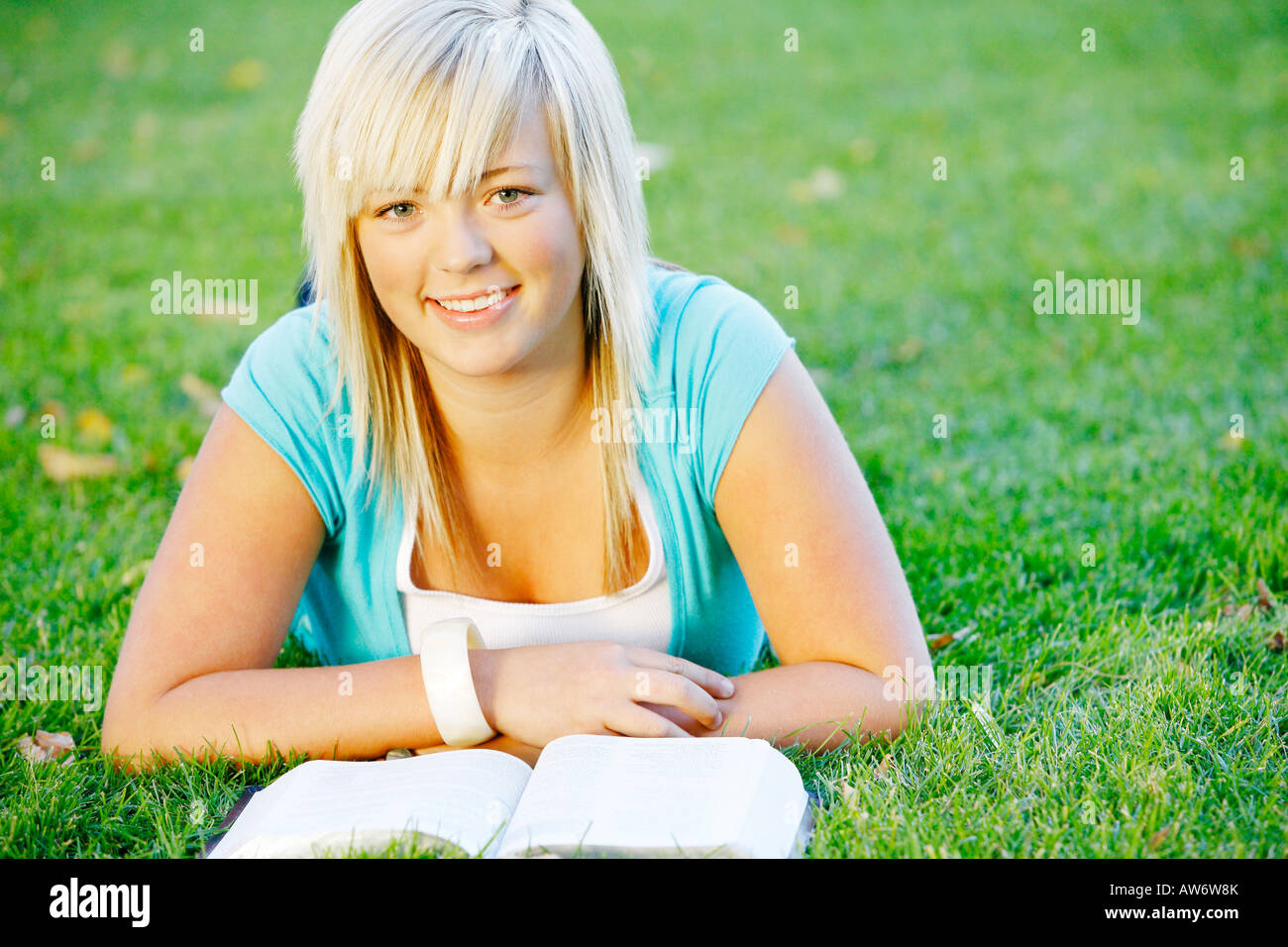 Teenager reading her Bible Stock Photo - Alamy