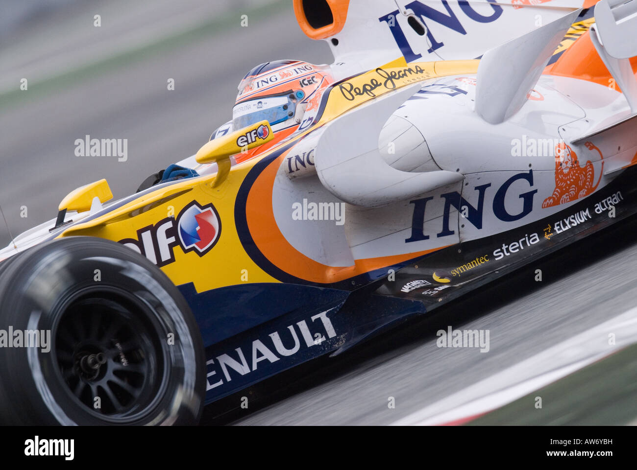 Nelson Piquet Jr BRA in the Renault R28 racecar during Formula 1 ...