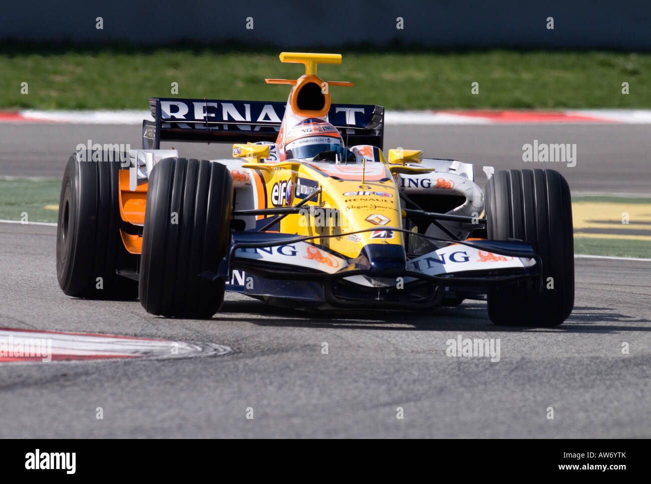 Nelson Piquet Jr BRA in the Renault R28 racecar during Formula 1 ...
