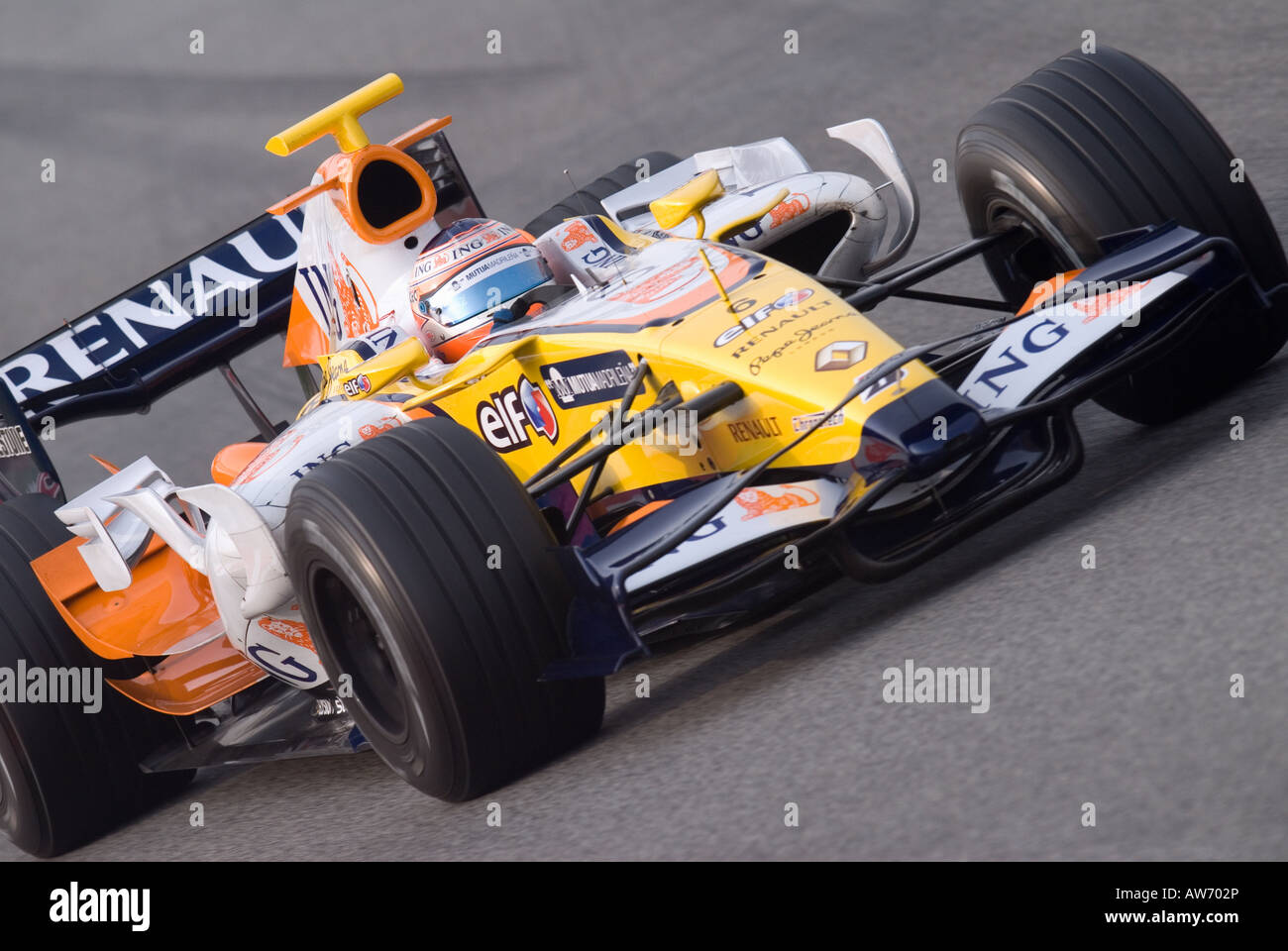 Nelson Piquet Jr BRA in the Renault R28 racecar during Formula 1 ...