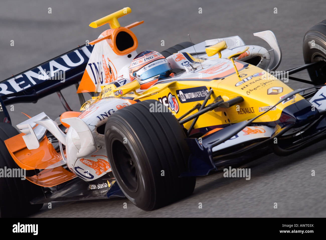 Nelson Piquet Jr BRA in the Renault R28 racecar during Formula 1 ...