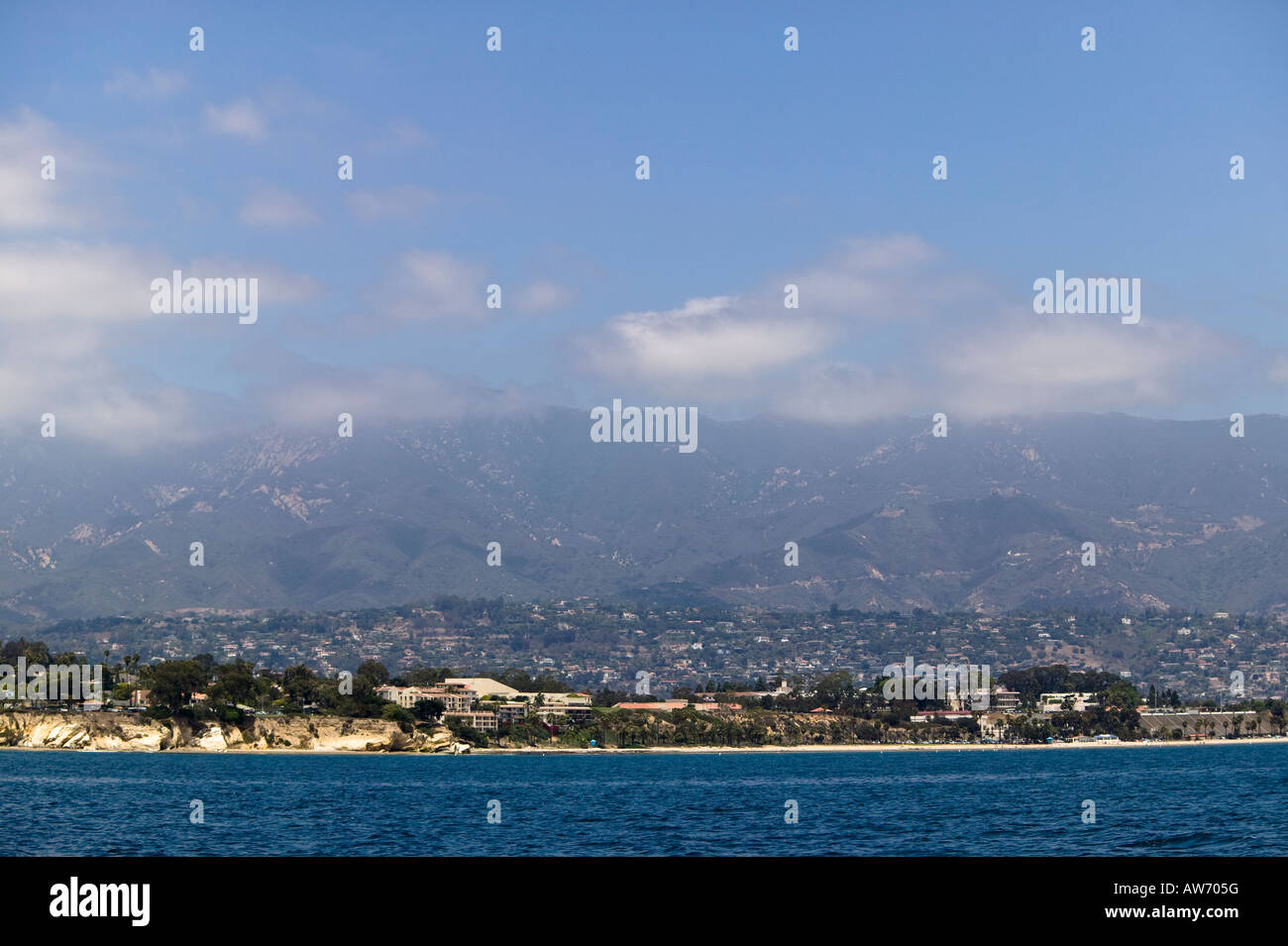 View from water Santa Barbara, California, USA Stock Photo - Alamy
