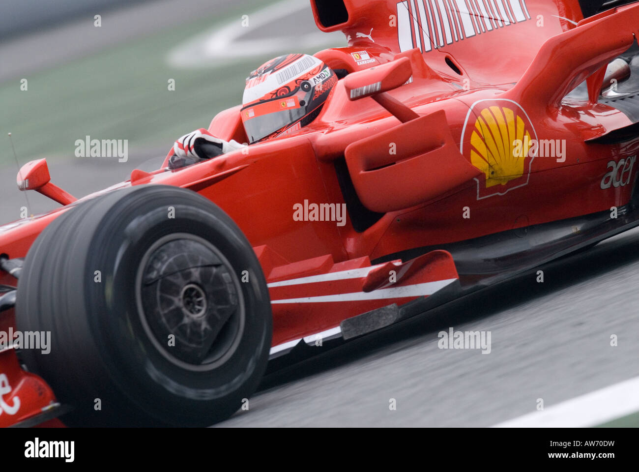 Kimi Raikkoenen FIN in the Ferrari F2008 racecar during Formula 1 ...