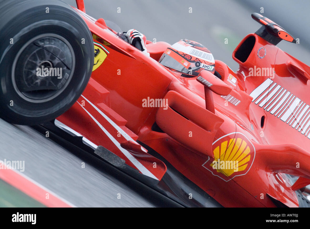 Kimi Raikkoenen FIN in the Ferrari F2008 racecar during Formula 1 ...