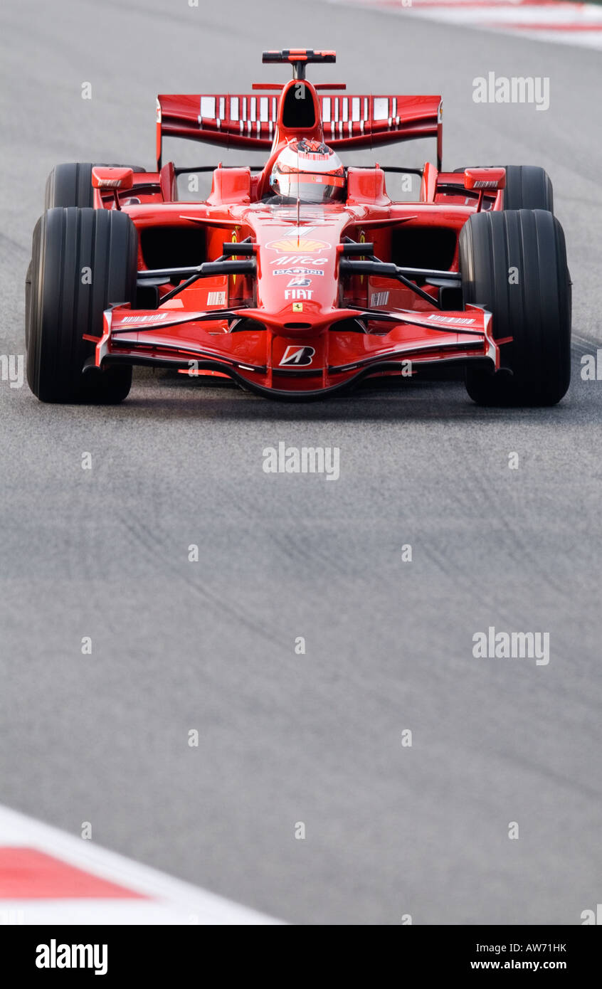 Kimi Raikkoenen FIN in the Ferrari F2008 racecar during Formula 1 ...