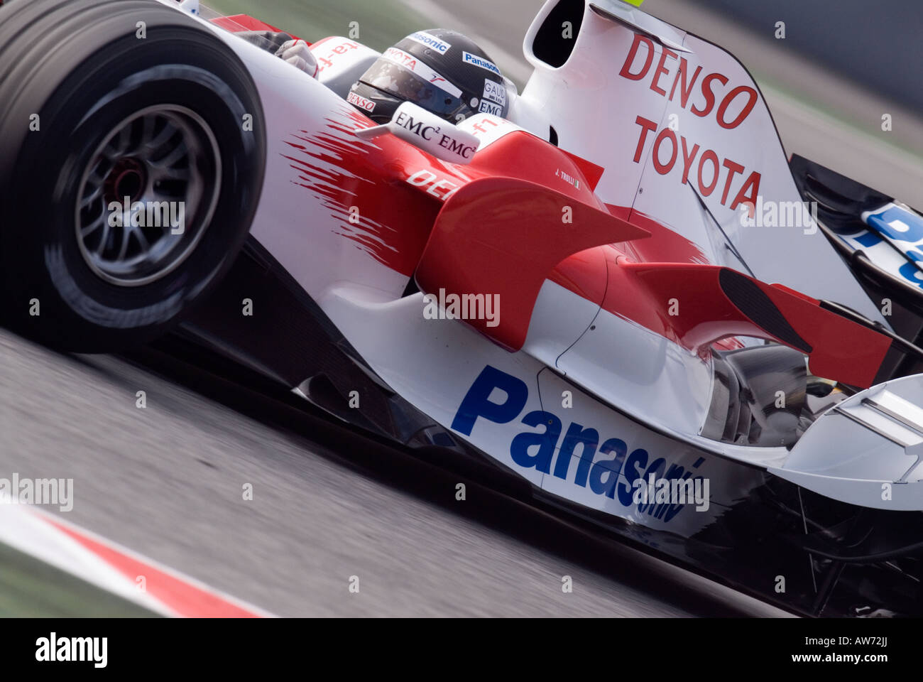 Jarno Trulli ITA in the Toyota TF108 racecar during Formula 1 testing ...