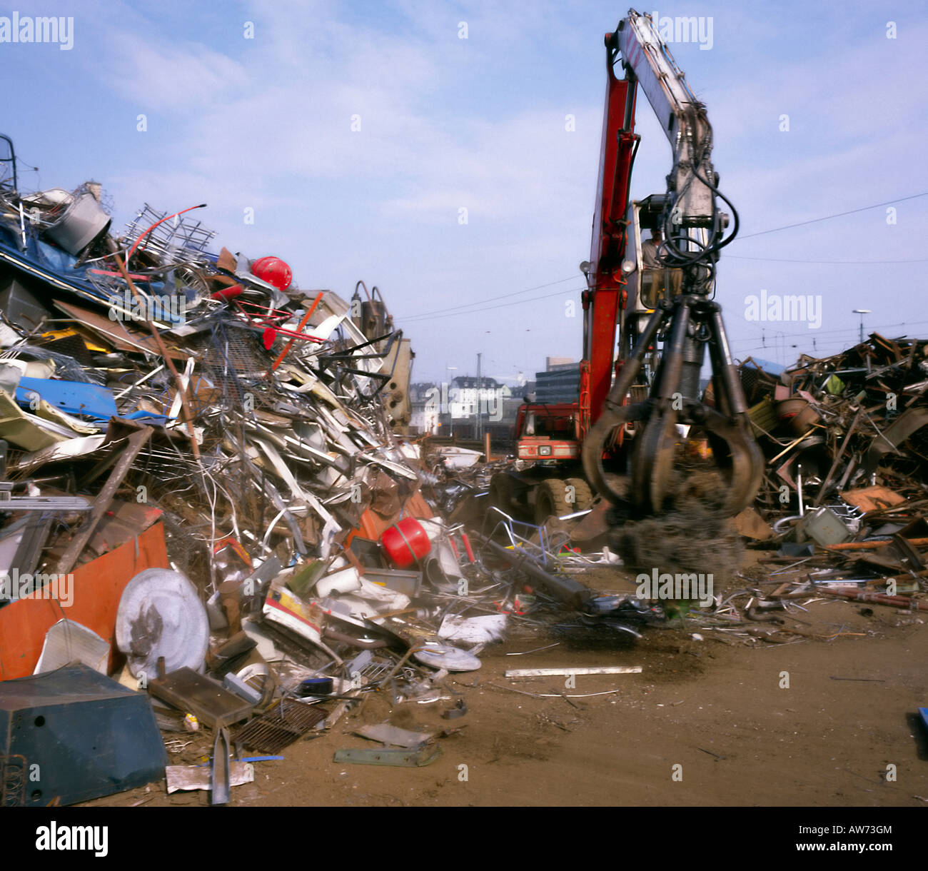 recycling of metall collecting point site for discarded metal iron ...