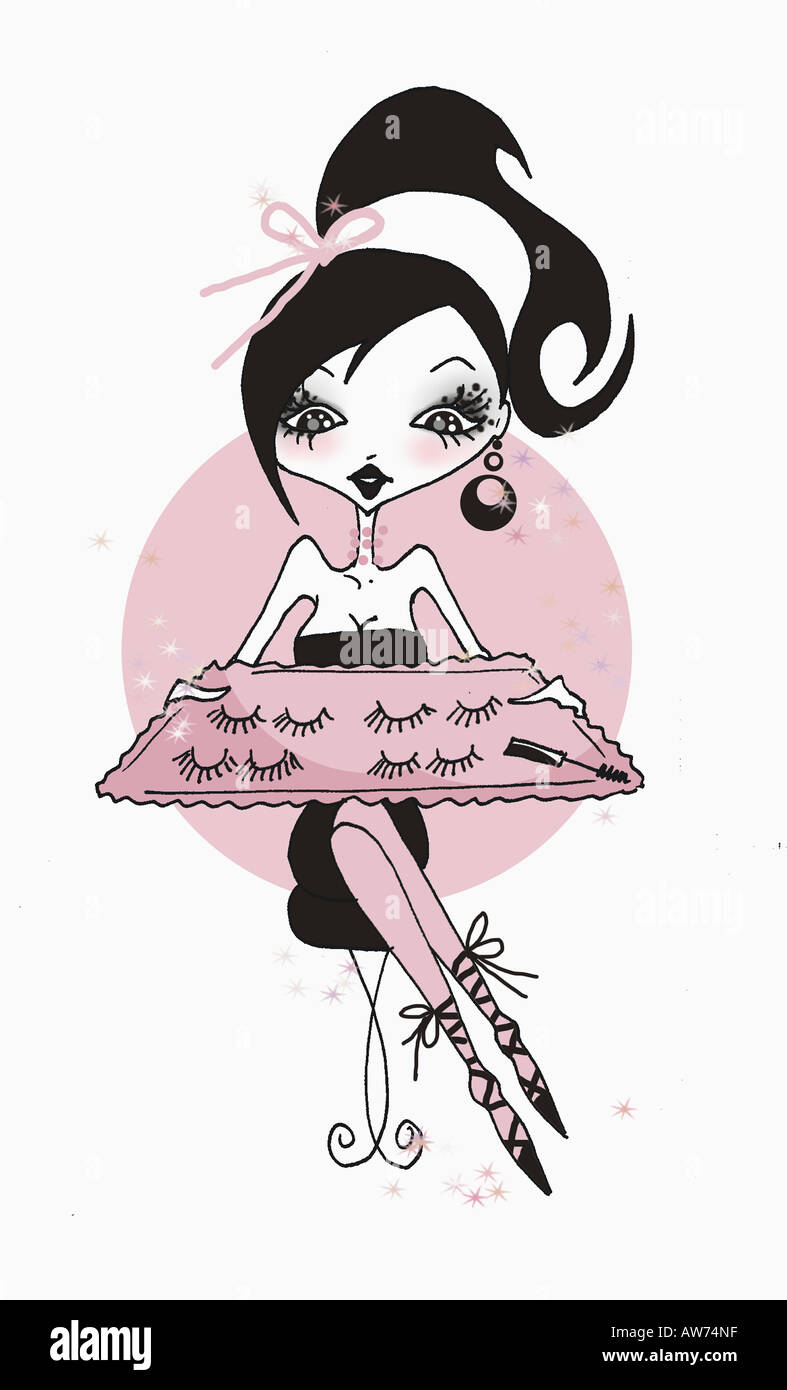 Cartoon woman making choice Cut Out Stock Images & Pictures - Alamy