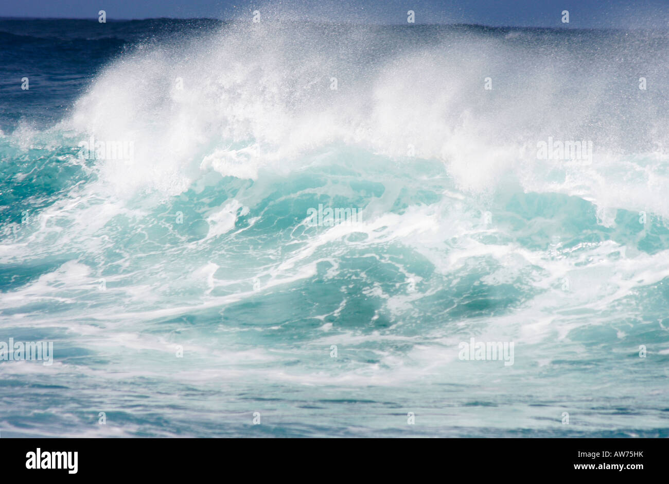SURF WAVES ON THE CHAMPIONSHIP "PIPELINE" AT WAIMEA BEACH ON NORTH ...
