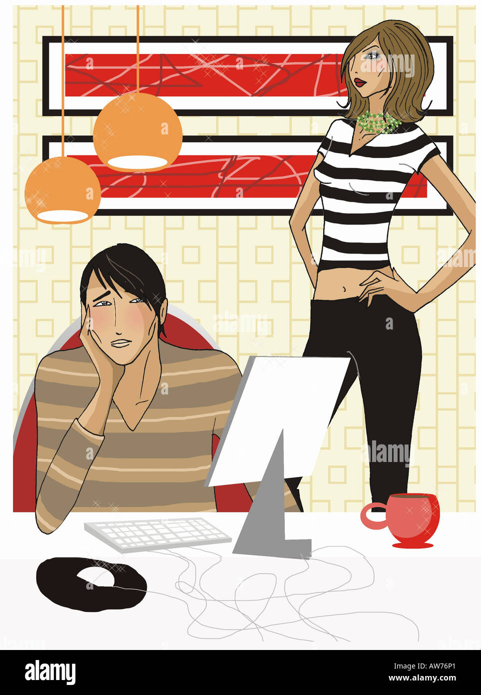 Woman computer credit card anxious hi-res stock photography and images ...