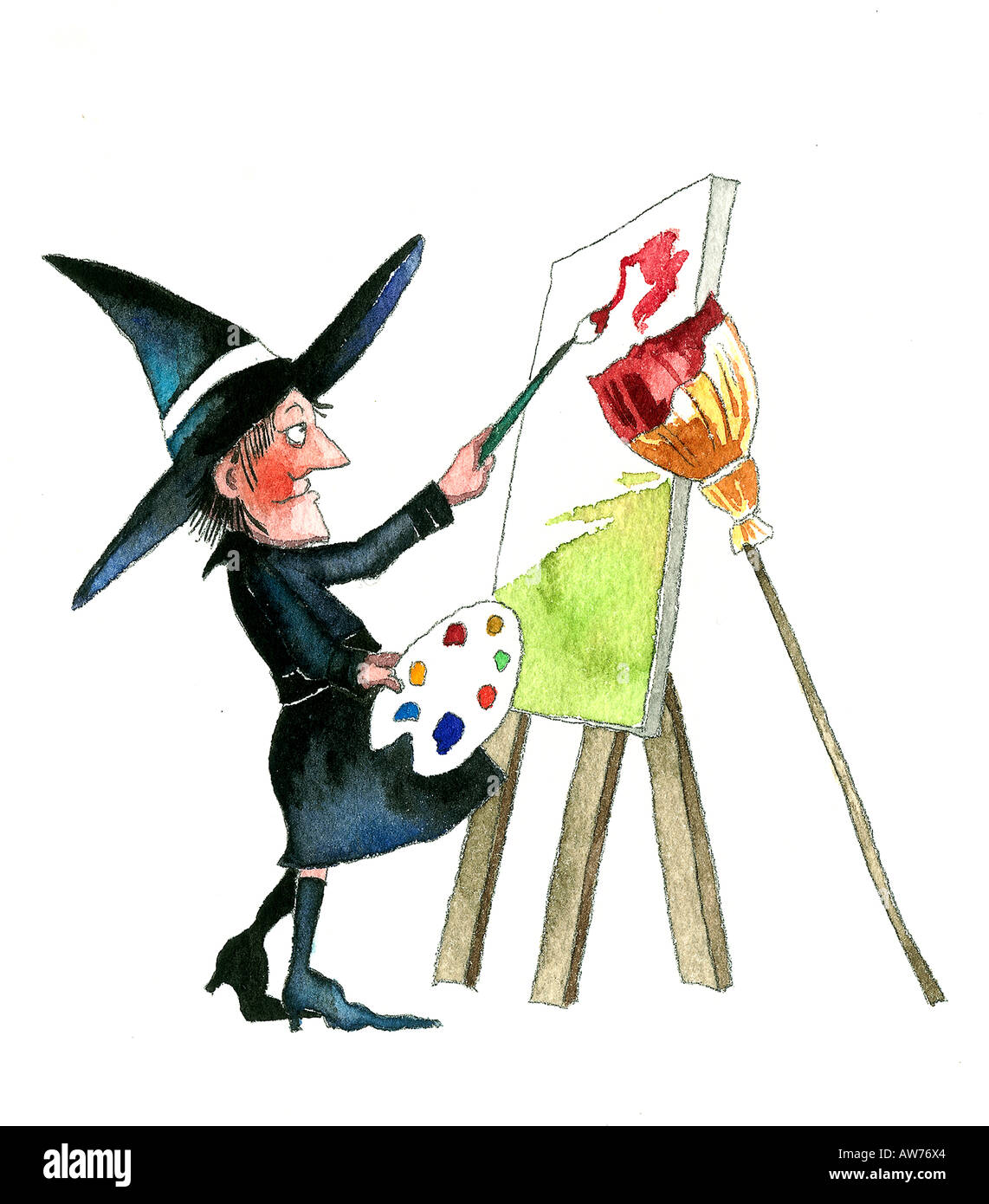 Witch painting hi-res stock photography and images - Alamy
