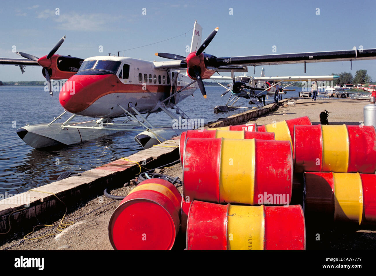 Elk123 1354 Canada Saskatchewan La Ronge pontoon bush planes Stock ...