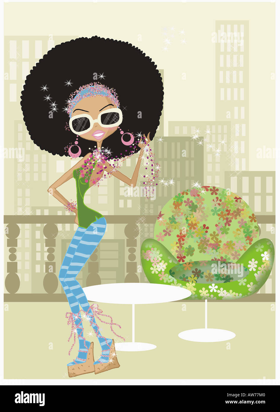 Funky dressed black woman hi-res stock photography and images - Alamy