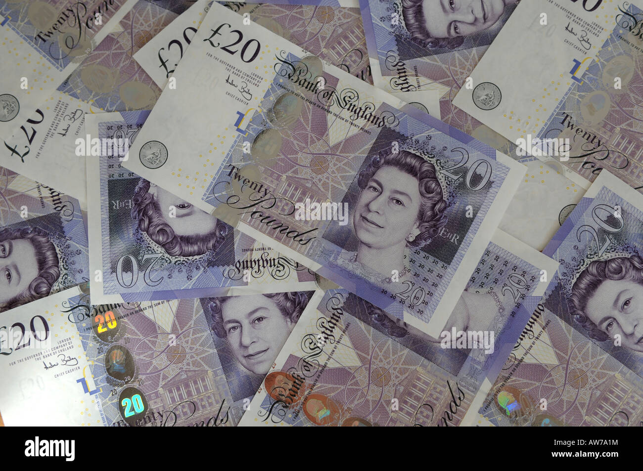 English twenty pound sterling bank notes the Queen Elizabeth II Stock ...