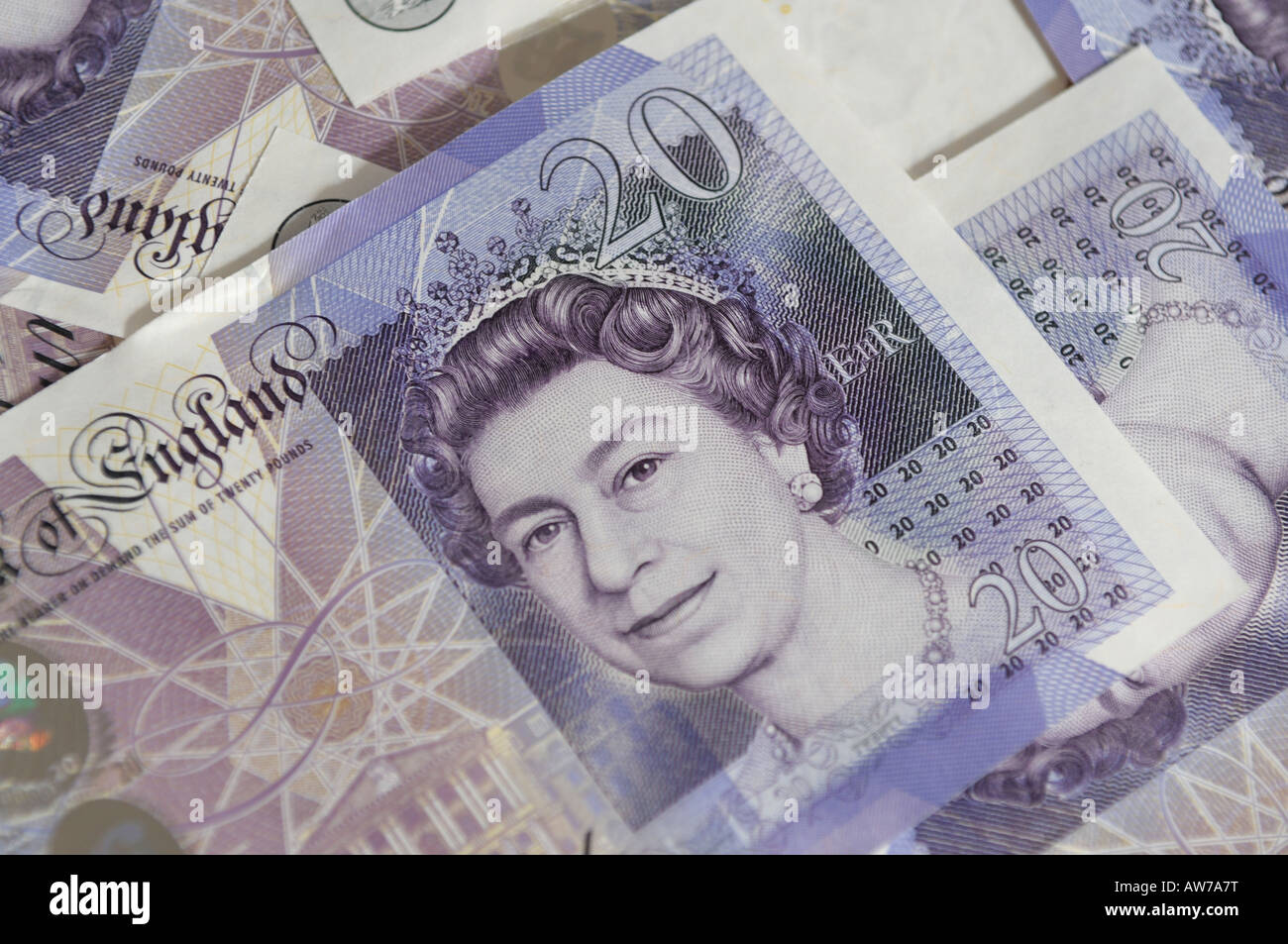 English twenty pound sterling bank notes the Queen Elizabeth II Stock ...