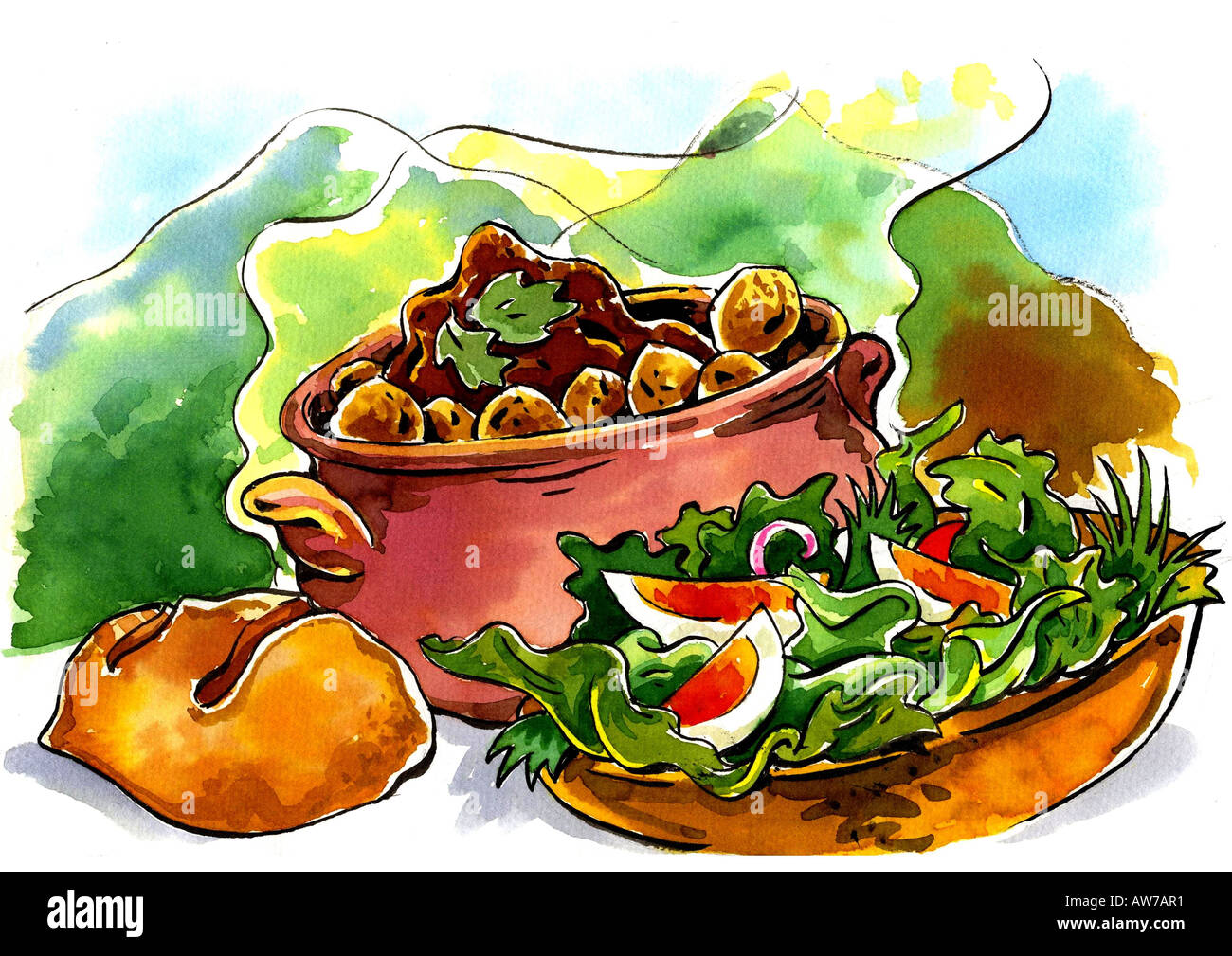 A meal in the countryside Stock Photo - Alamy