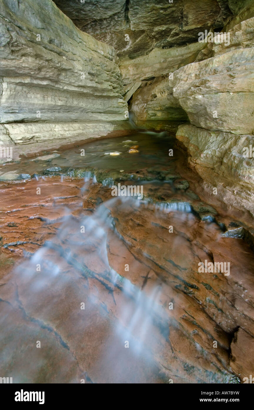 Waterfall inside the Natural Bridge area Lost Valley Trail Buffalo ...