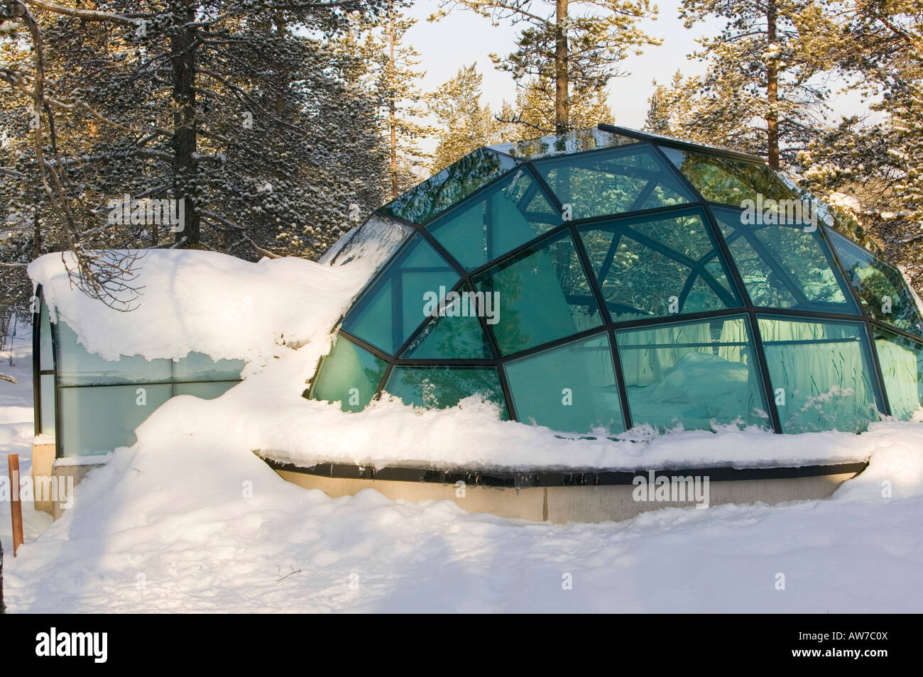 Igloo type accomodation at a hotel in Kakslauttanen near Saarisleka ...