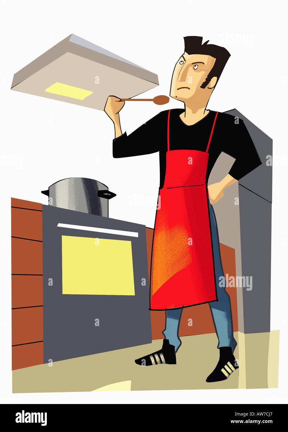 Chef man tasting food Cut Out Stock Images & Pictures - Alamy