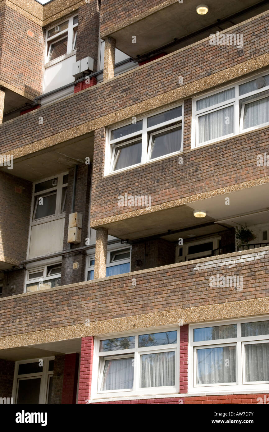 Council housing in the multicultural working class area of Whitechapel ...