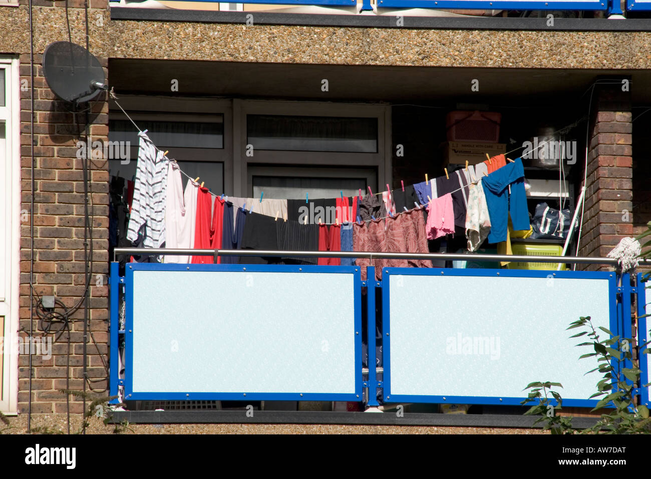 Council housing in the multicultural working class area of Whitechapel ...