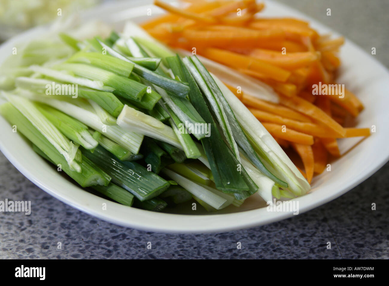 Close up with healthy chopped vegetables prepared for cooking Chinese ...
