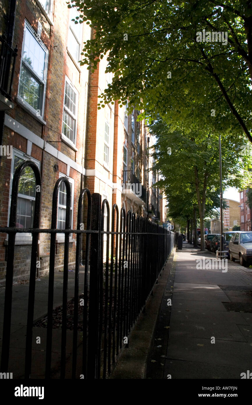 Council housing in the multicultural working class area of Whitechapel ...
