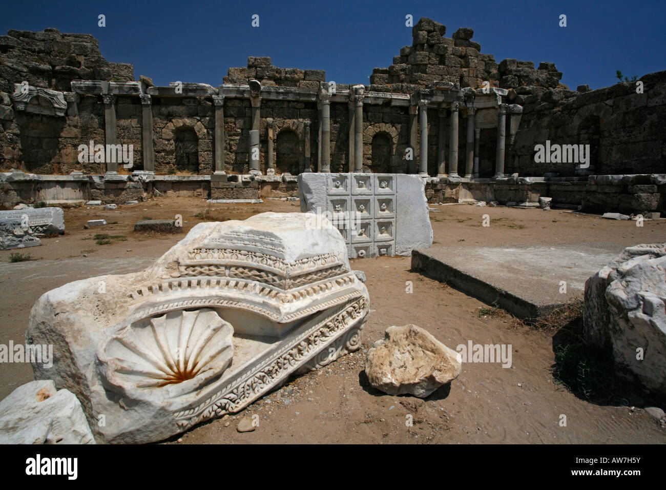 Roman ruins at Perge near Antalya Turkey Stock Photo - Alamy