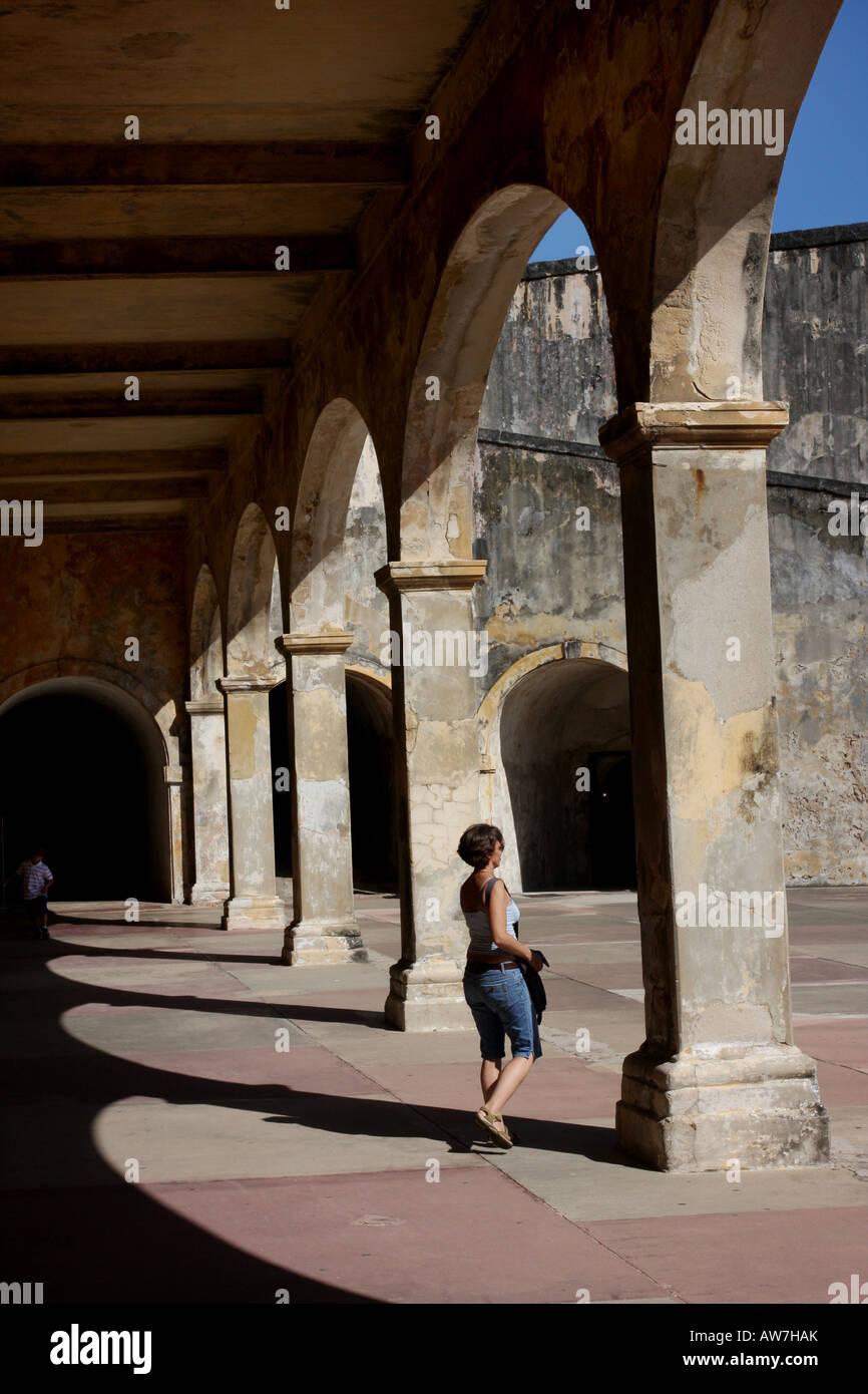 San Cristobal fort historic arch wall puerto rico tourist Stock Photo ...