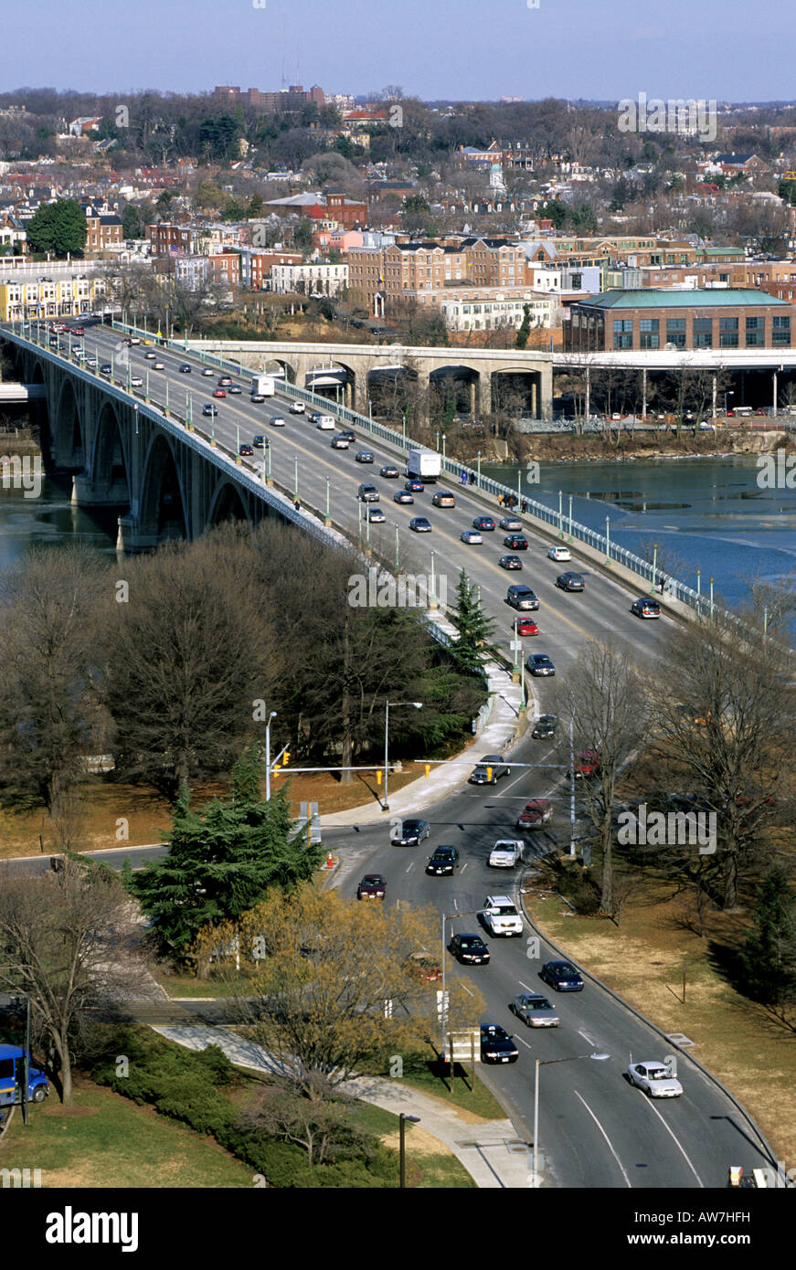 Aerial view of the Key Bridge and The Waterfront in Georgetown ... Aerial view of the Key Bridge and The Waterfront in Georgetown ...