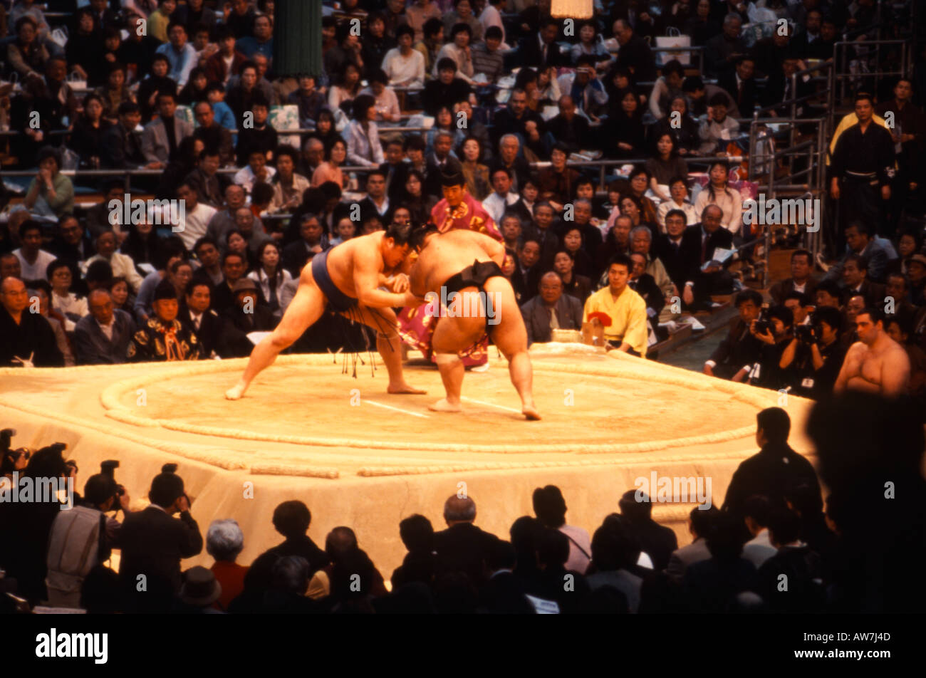 Sumo Wrestlers Grand Sumo Tournament Osaka Japan Stock Photo - Alamy