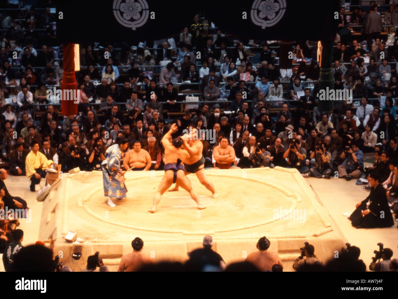 Sumo Wrestlers Grand Sumo Tournament Osaka Japan Stock Photo - Alamy