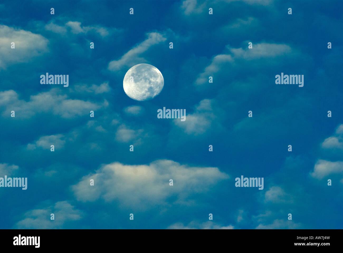 A full moon after sunrise in Arizona Stock Photo - Alamy