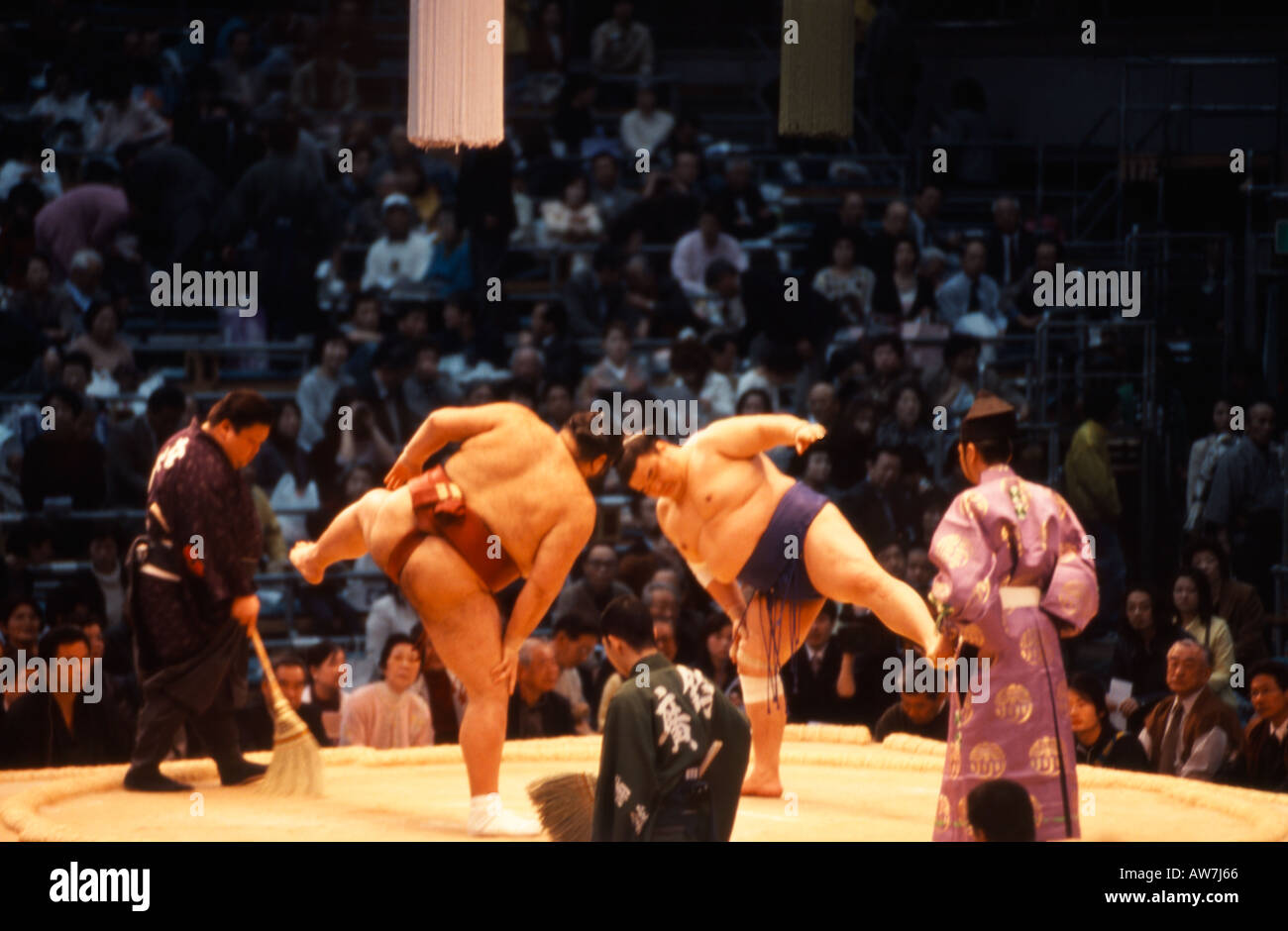 Sumo Wrestlers Grand Sumo Tournament Osaka Japan Stock Photo - Alamy